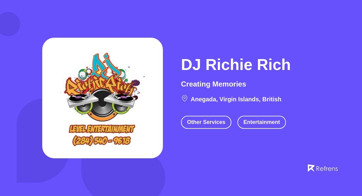 DJ Richie Rich | Other Services, Anegada -Refrens