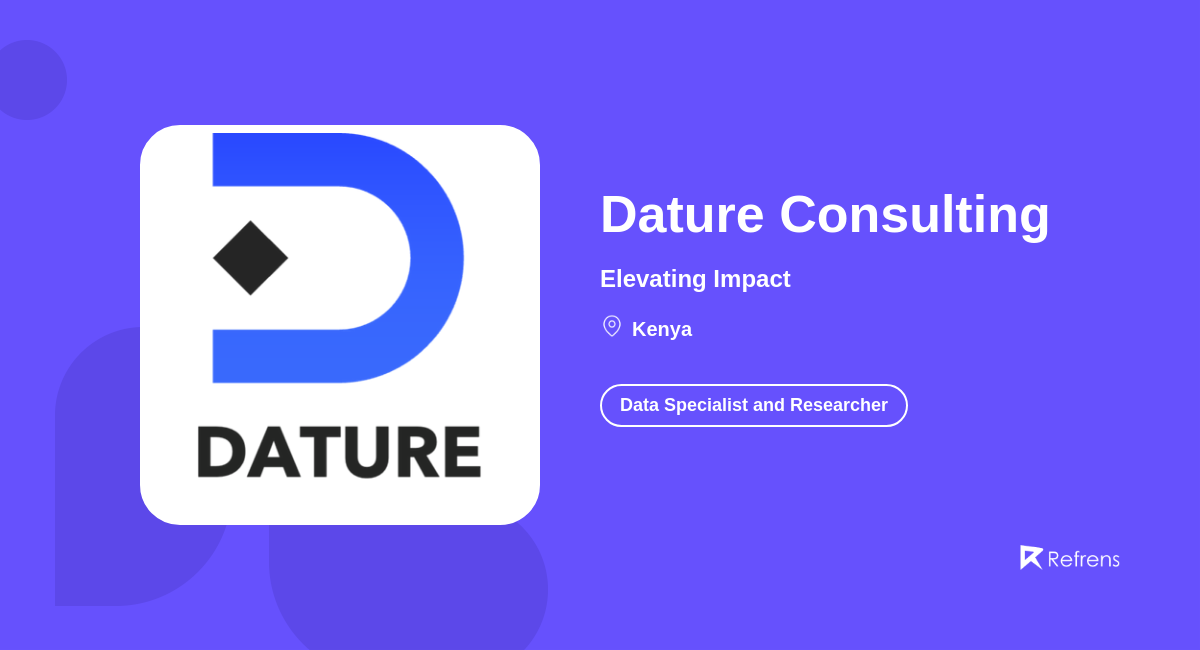 Dature Consulting | Data Specialist and Researcher -Refrens