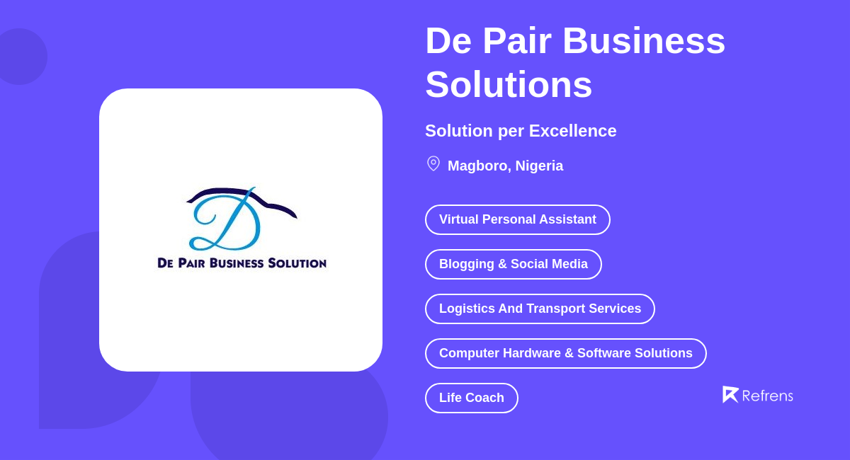 De Pair Business Solutions | Logo Designer, Magboro -Refrens