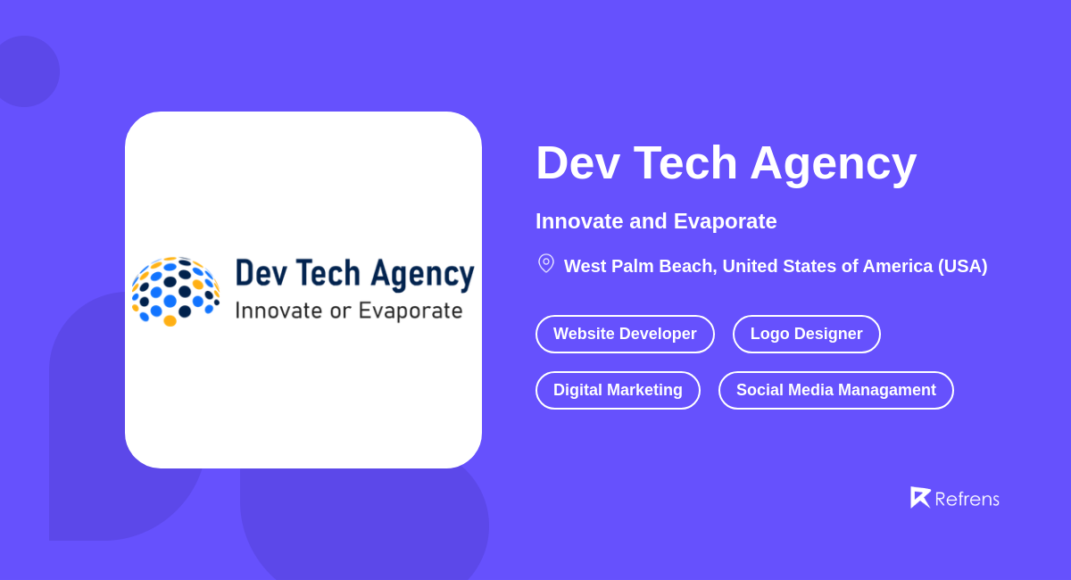 Dev Tech Agency, West Palm Beach -Refrens
