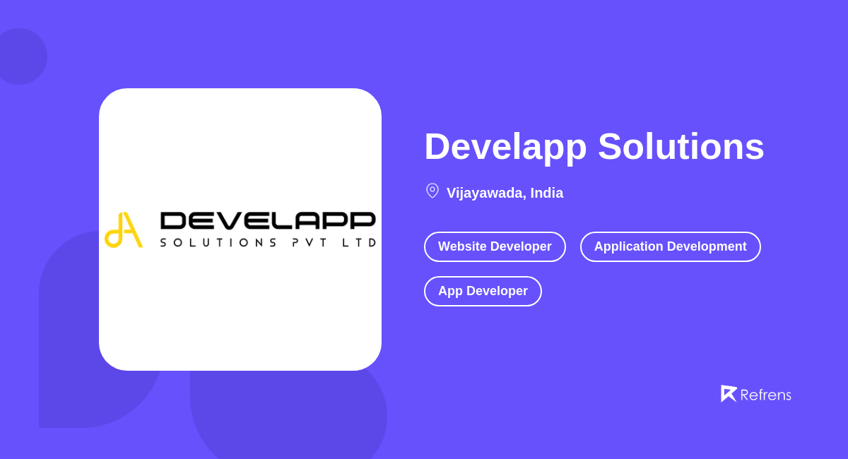 Develapp Solutions | Website Developer, Vijayawada -Refrens