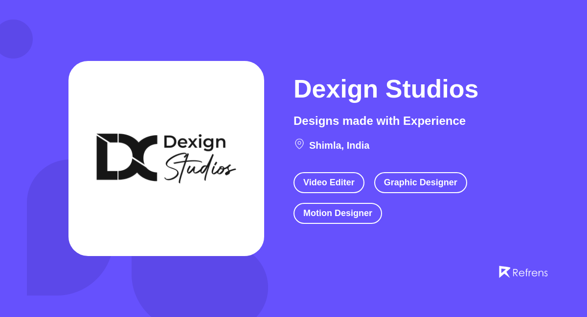 Dexign Studios | Graphic Designer, Shimla -Refrens