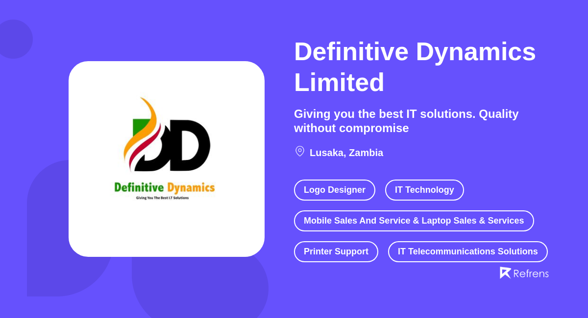 Definitive Dynamics Limited | Logo Designer, Lusaka -Refrens