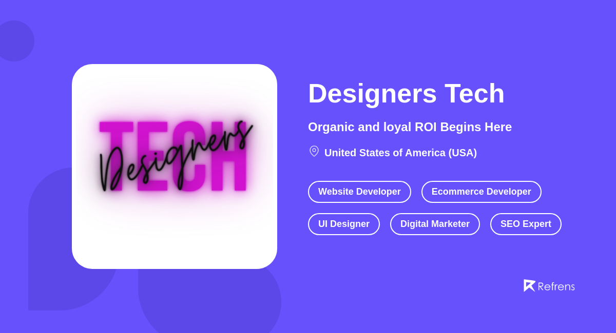 Designers Tech | Website Developer -Refrens