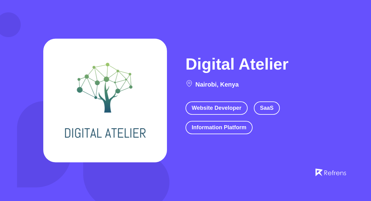Digital Atelier | Website Developer, Nairobi -Refrens