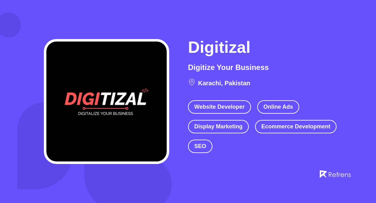Digitizal | Website Developer, Karachi -Refrens