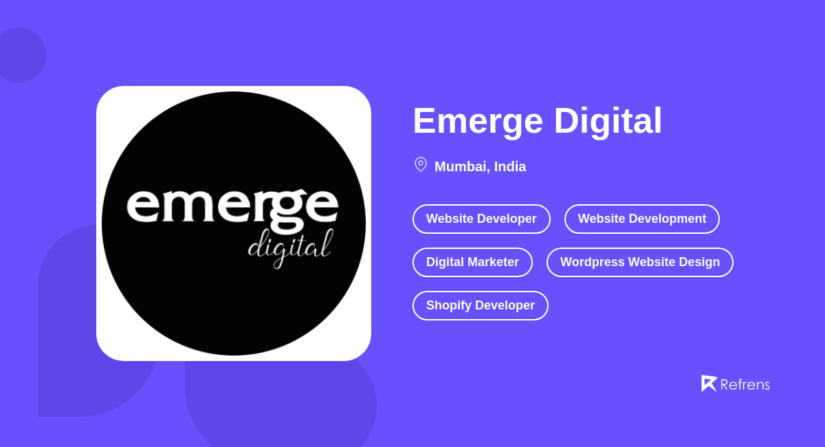 Emerge Digital | Website Developer, Mumbai -Refrens