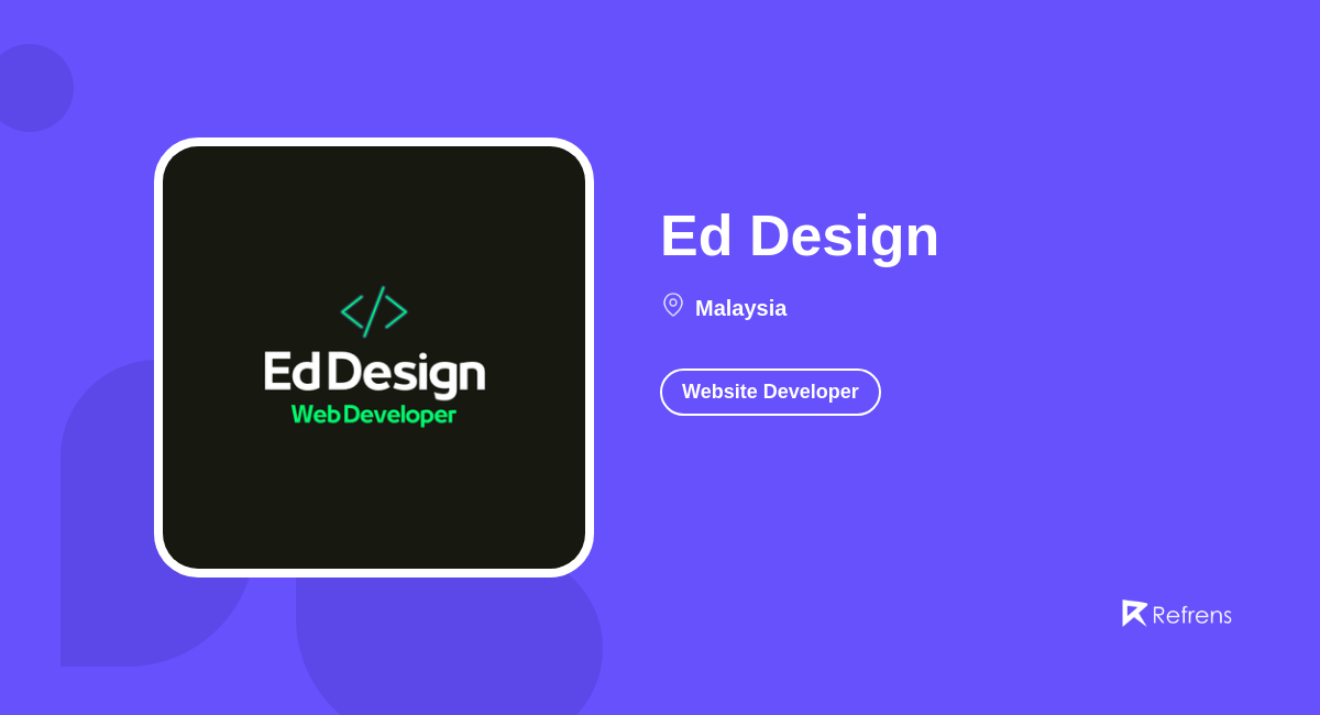 Ed Design | Website Developer -Refrens