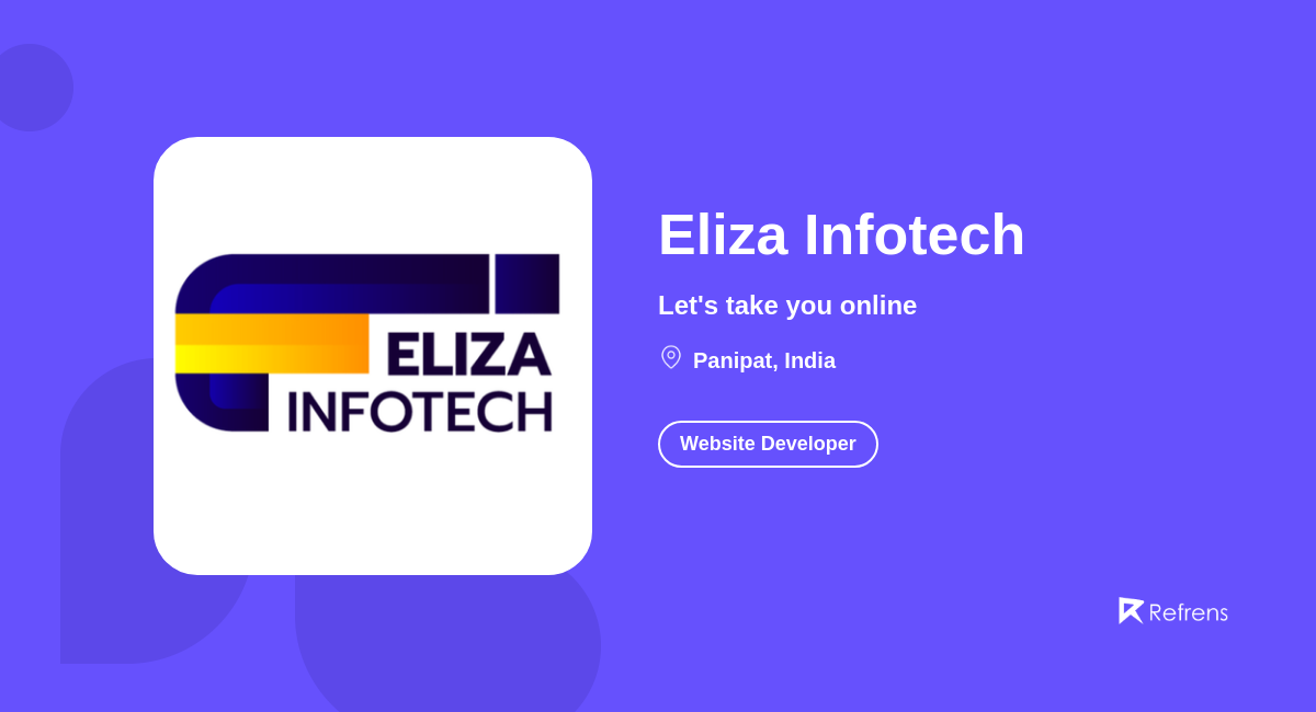 Eliza Infotech | Website Developer, Panipat -Refrens