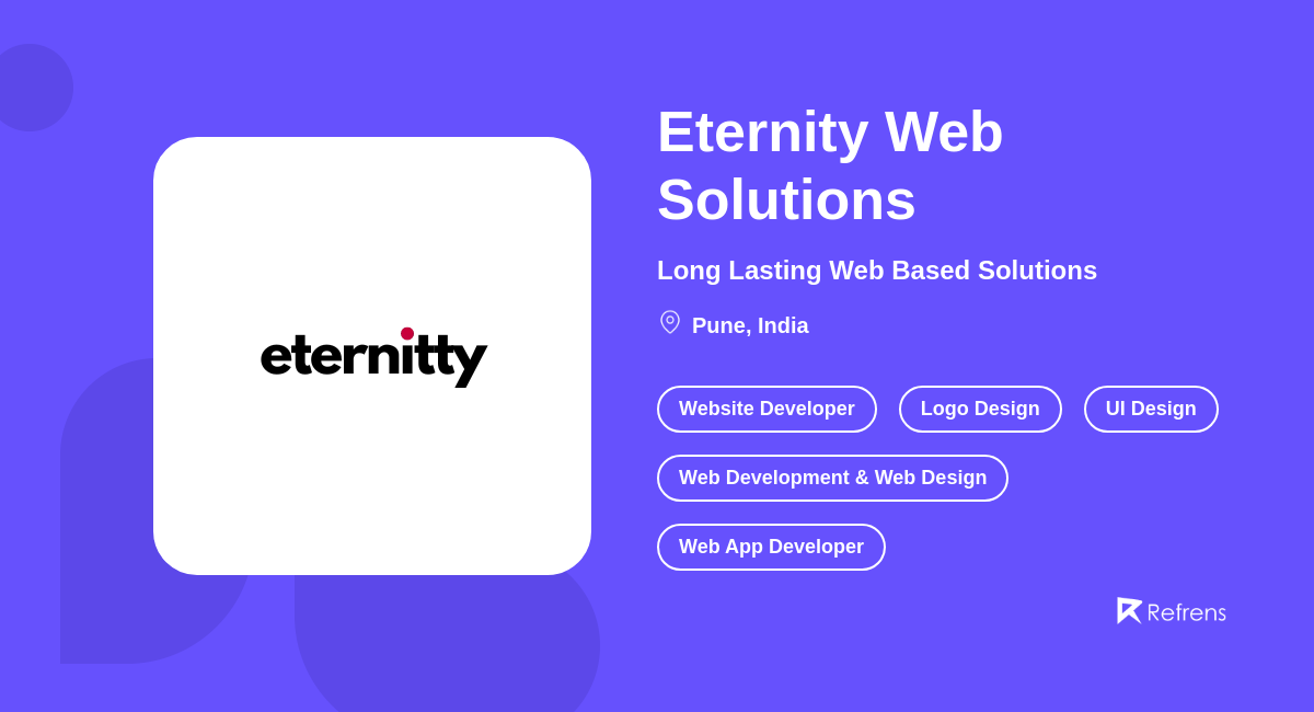 Eternity Web Solutions | Website Developer, Pune -Refrens