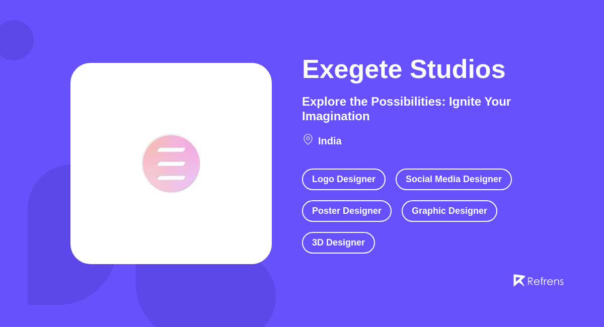 Exegete Studios | Logo Designer -Refrens