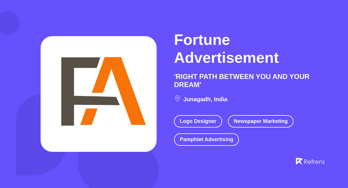 Fortune Advertisement, Junagadh -Refrens