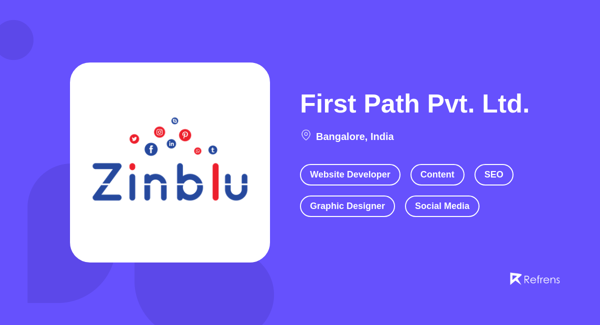 First Path Pvt. Ltd. | Website Developer, Bangalore -Refrens