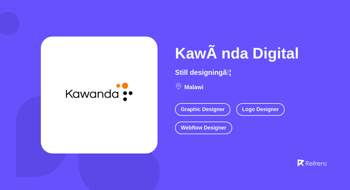 Kawànda Digital | Logo Designer -Refrens