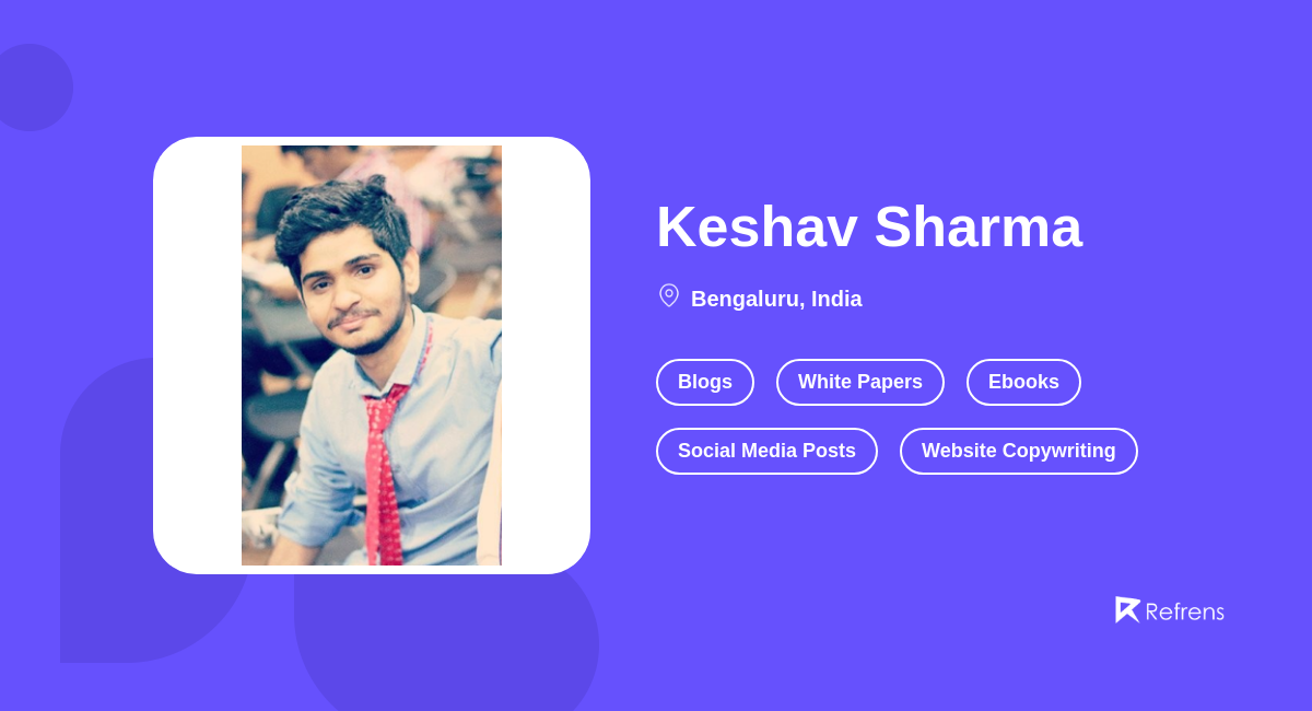 Keshav Sharma | Branding Service, Bengaluru -Refrens