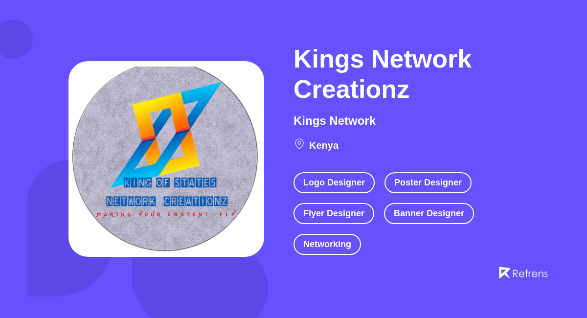 Kings Network Creationz | Logo Designer -Refrens