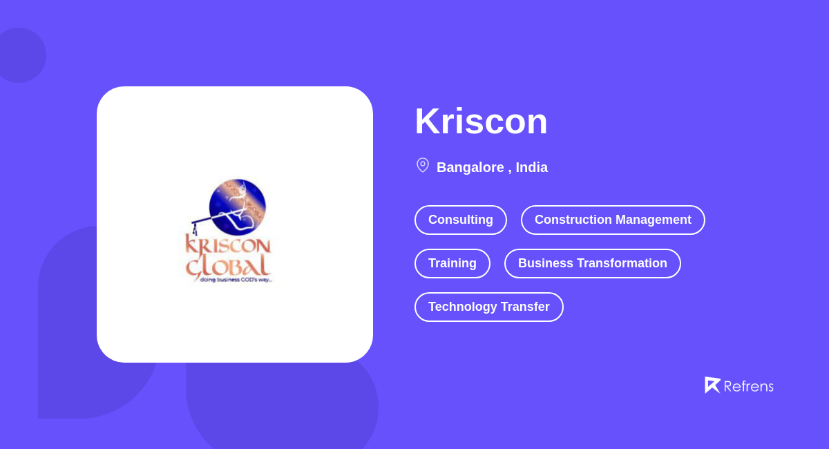 Kriscon | Consulting, Bangalore -Refrens