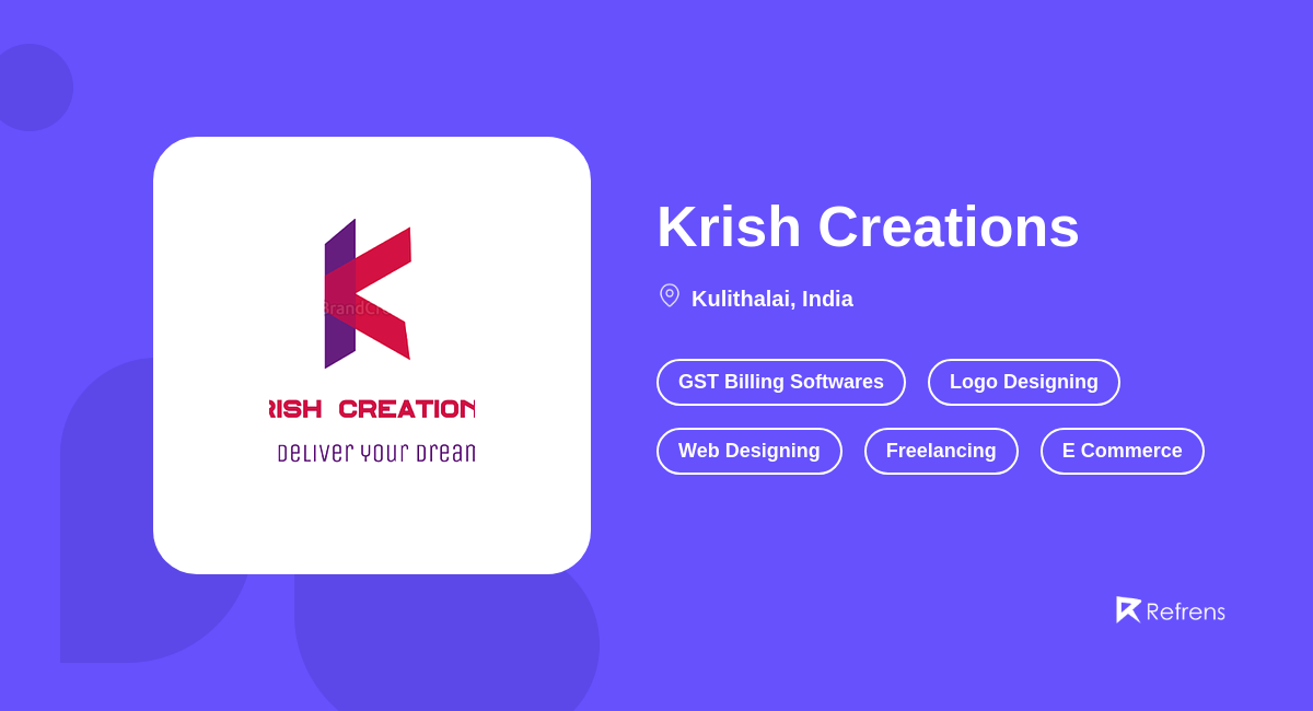 Krish Creations | Web Designing, Kulithalai -Refrens