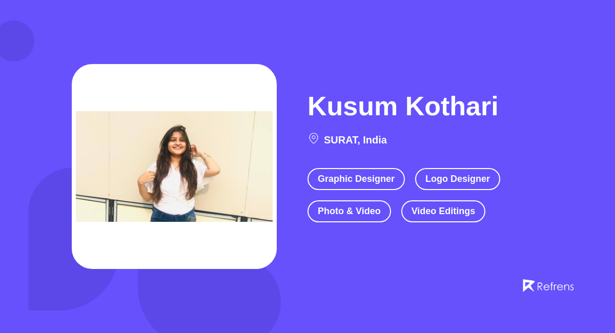 Kusum Kothari | Logo Designer, SURAT -Refrens