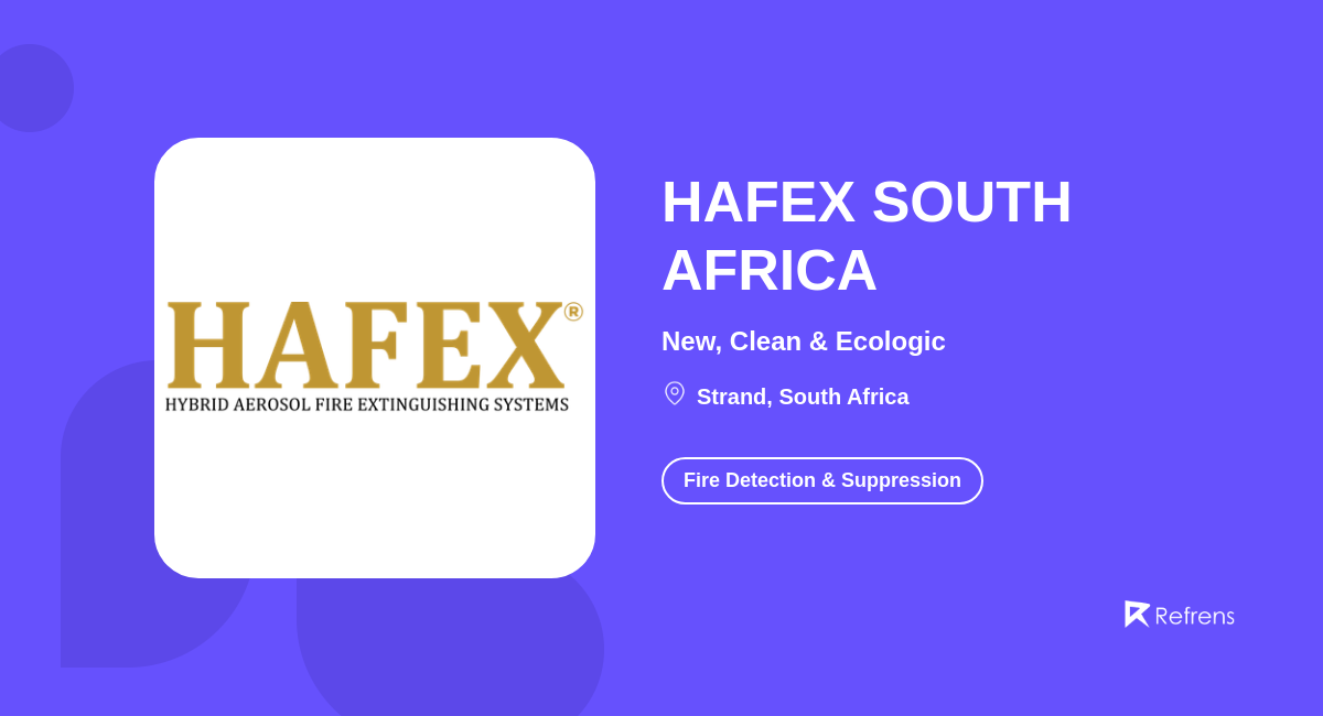 HAFEX SOUTH AFRICA, Strand -Refrens