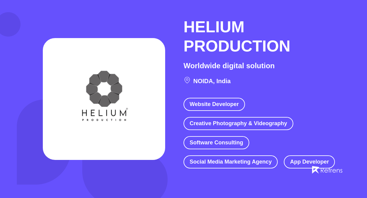 HELIUM PRODUCTION | Website Developer, NOIDA -Refrens