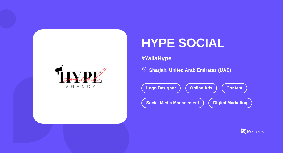 HYPE SOCIAL | Logo Designer, Sharjah -Refrens