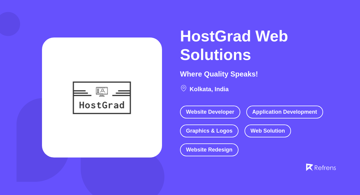 HostGrad Web Solutions | Website Developer, Kolkata -Refrens