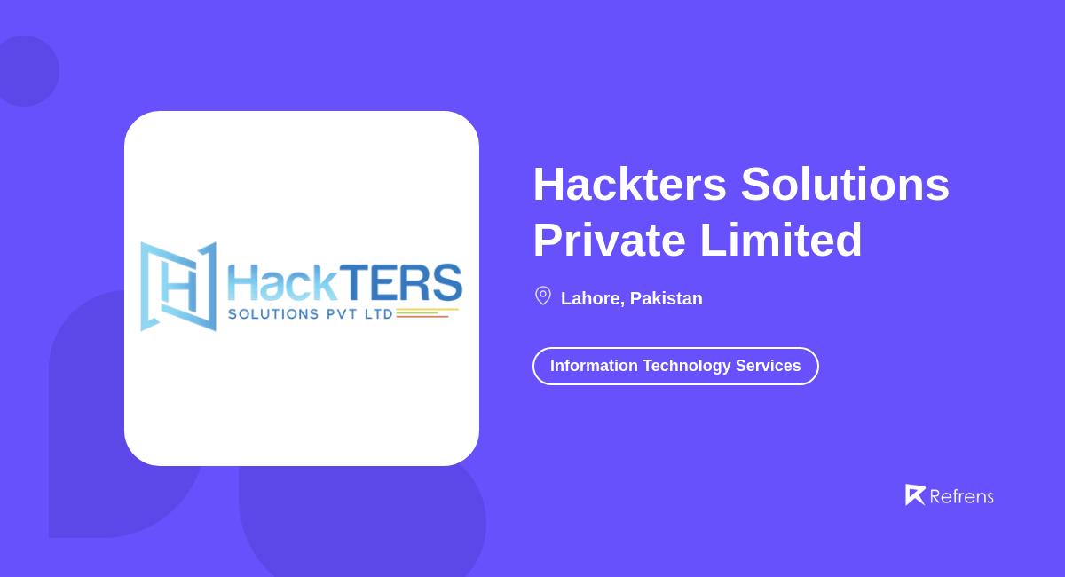 Hackters Solutions Private Limited | Information Technology Services, Lahore -Refrens