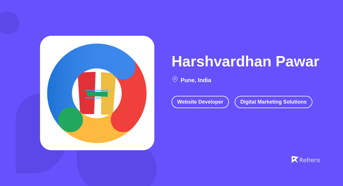 Harshvardhan Pawar | Website Developer, Pune -Refrens