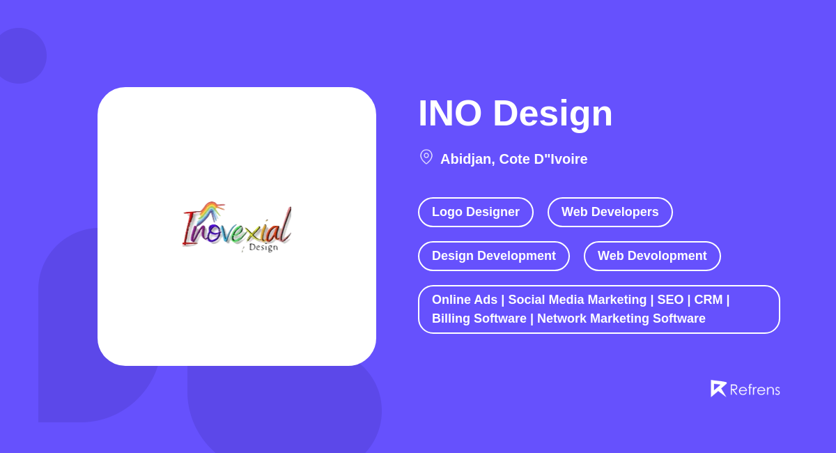 INO Design | Logo Designer, Abidjan -Refrens