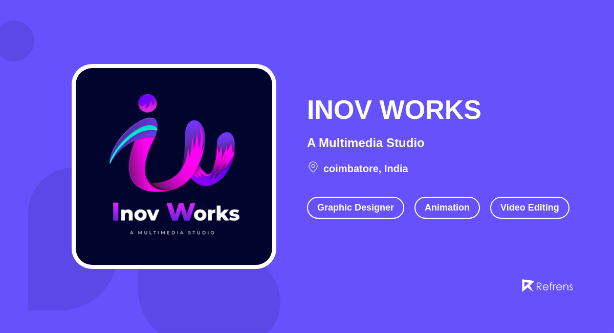 INOV WORKS | Graphic Designer, coimbatore -Refrens
