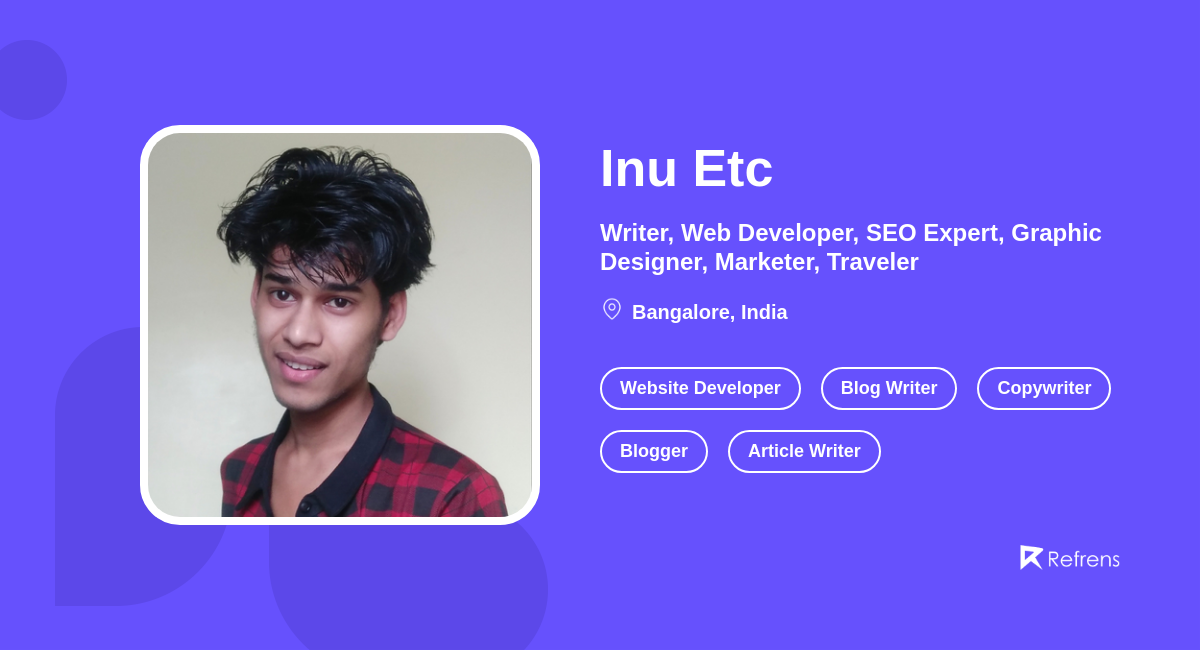 Inu Etc | Website Developer, Bangalore -Refrens