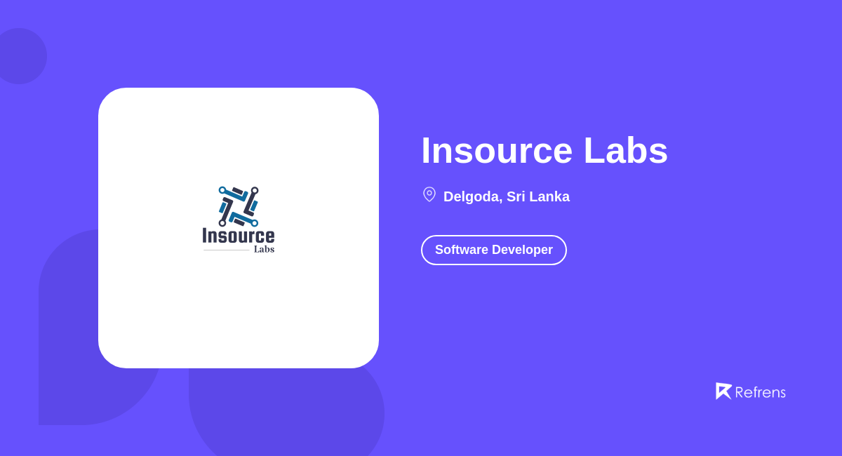 Insource Labs | Software Developer, Delgoda -Refrens