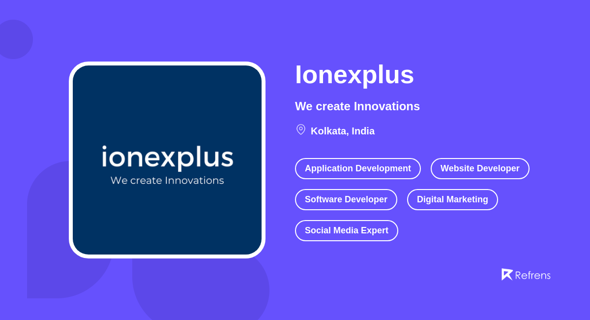 Ionexplus | Website Developer, Kolkata -Refrens