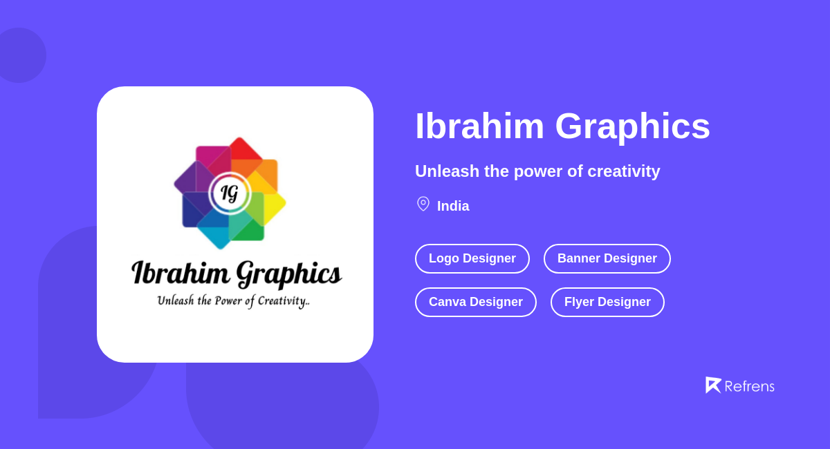 Ibrahim Graphics | Logo Designer -Refrens