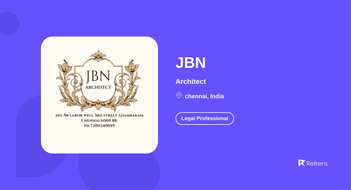 JBN | Legal Professional, chennai -Refrens
