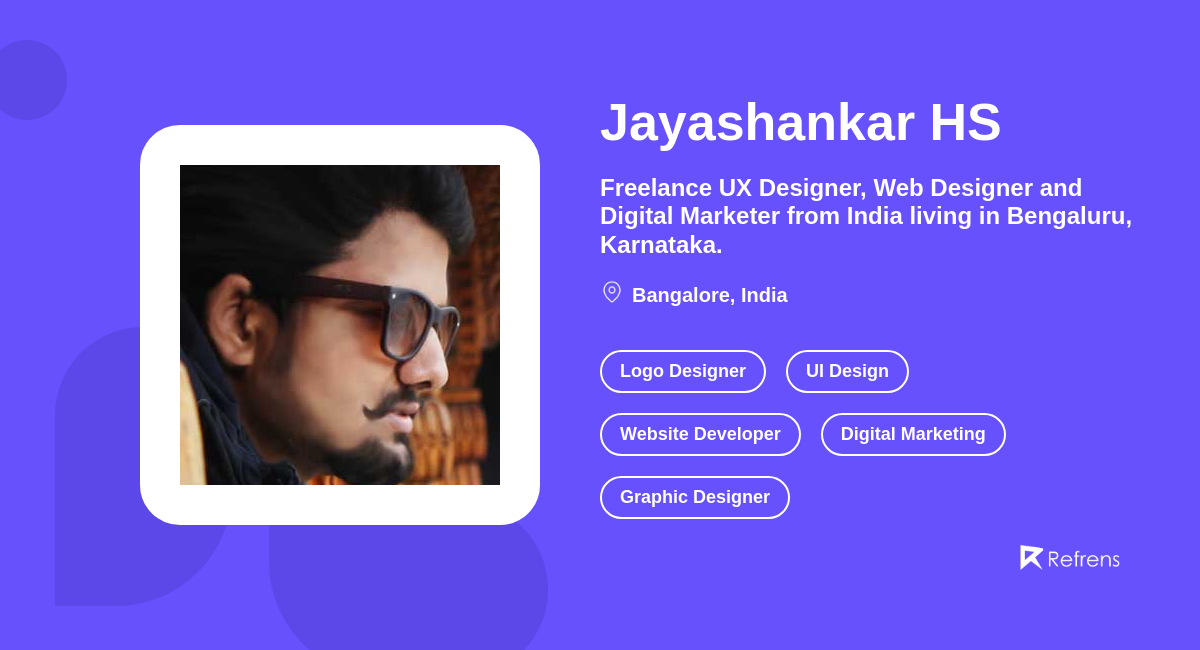 Jayashankar HS | Website Developer, Bangalore -Refrens