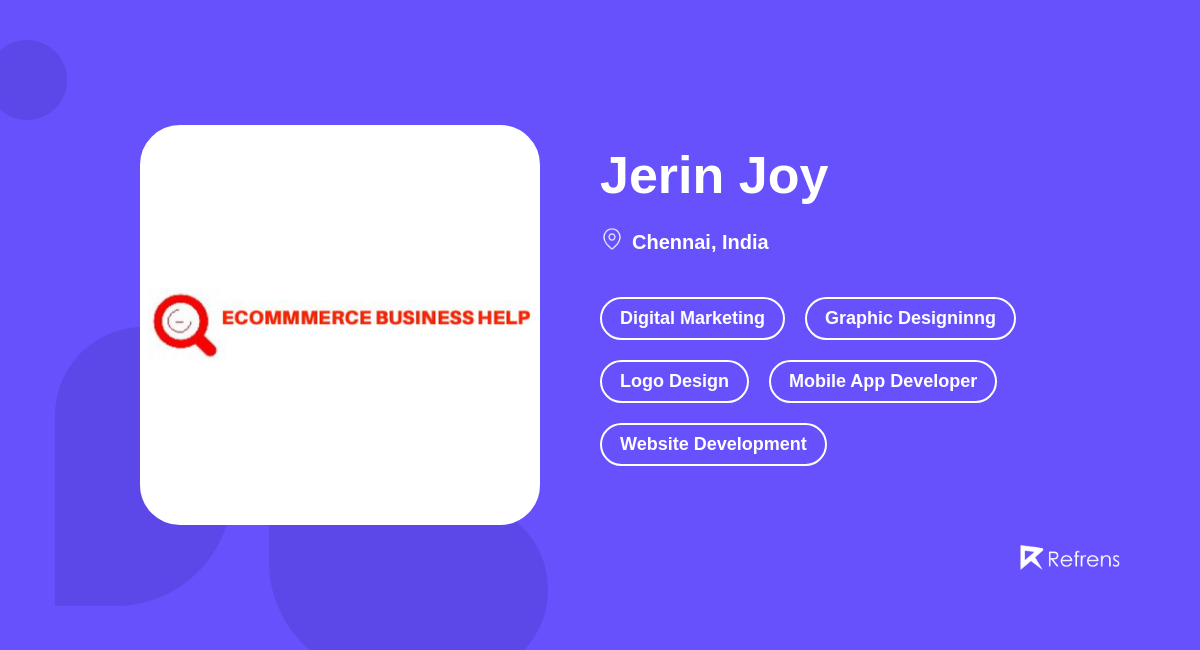 Jerin Joy | Digital Marketing, Chennai -Refrens