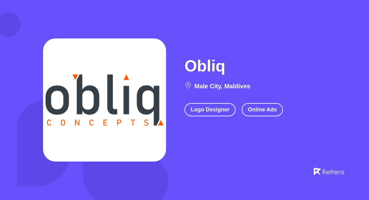Obliq | Logo Designer, Male City -Refrens