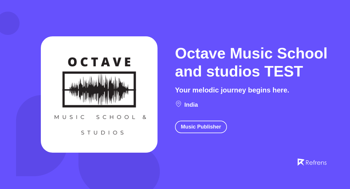 Octave Music School and studios TEST -Refrens