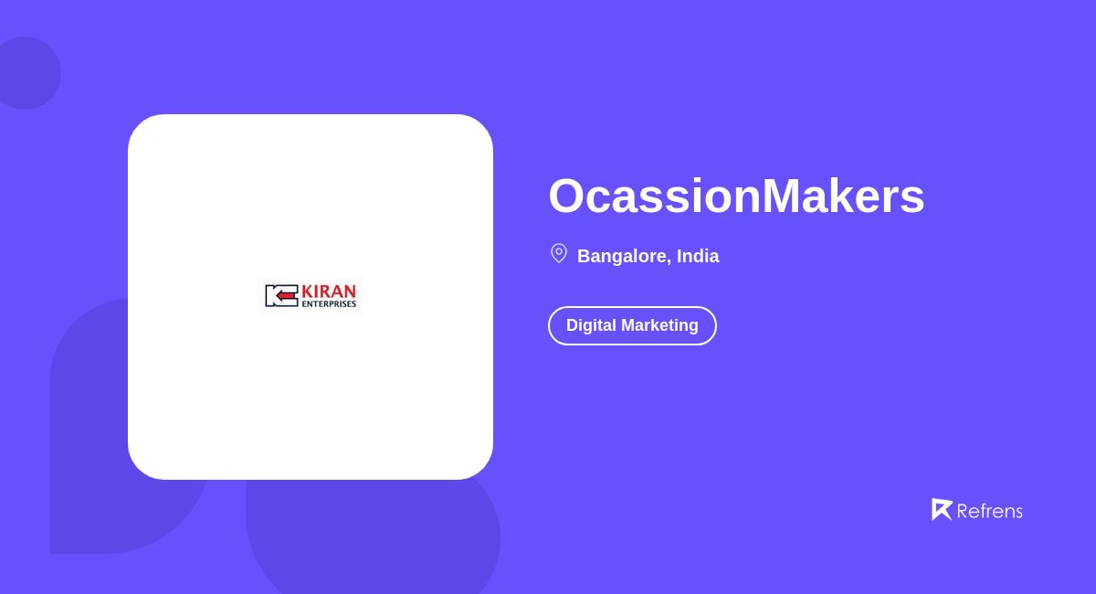 OcassionMakers | Digital Marketing, Bangalore -Refrens