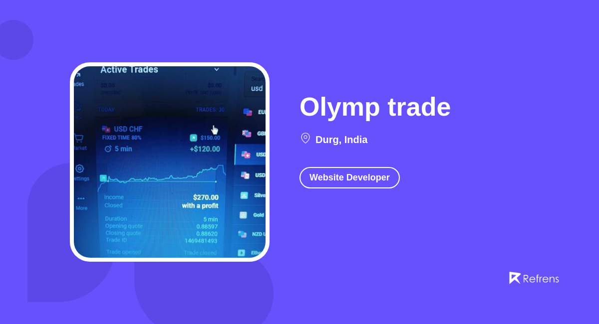Olymp trade | Website Developer, Durg -Refrens