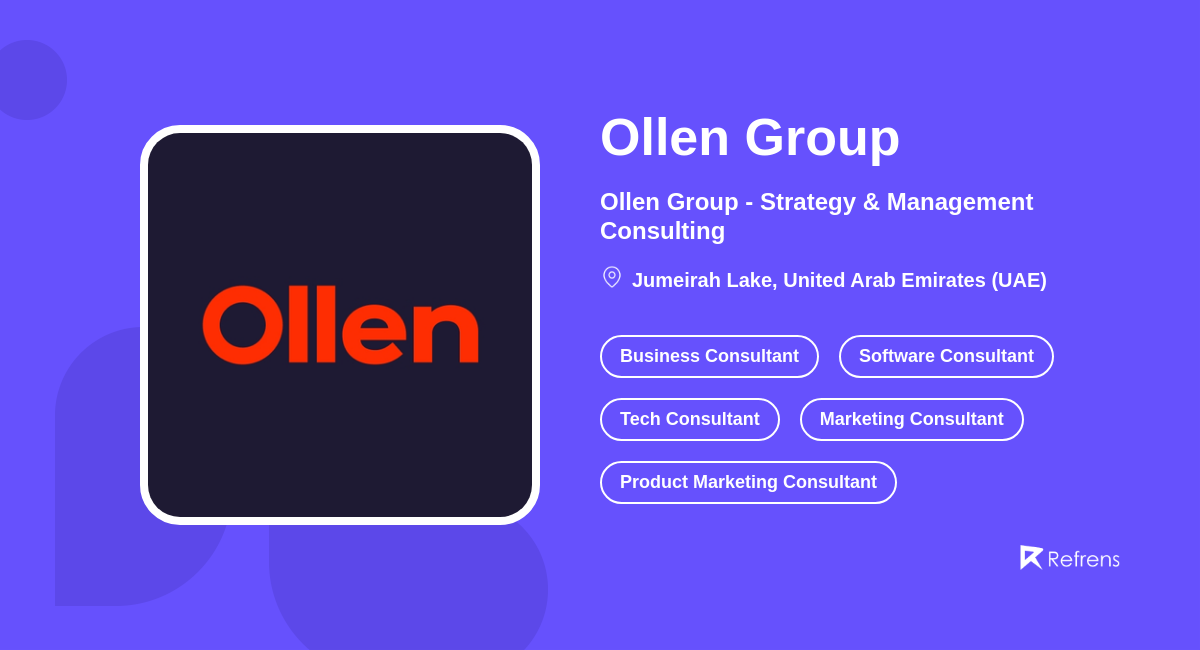 Ollen Group, Jumeirah Lake -Refrens