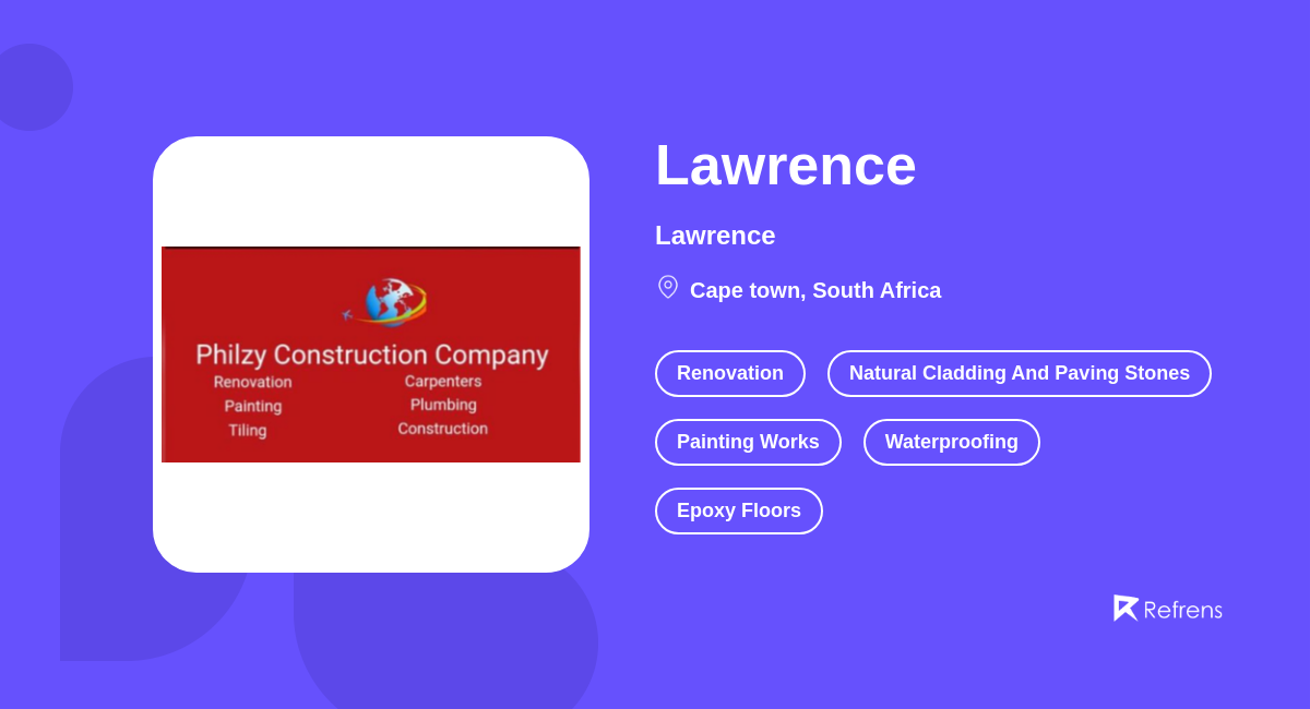 Lawrence | Renovation, Cape town -Refrens