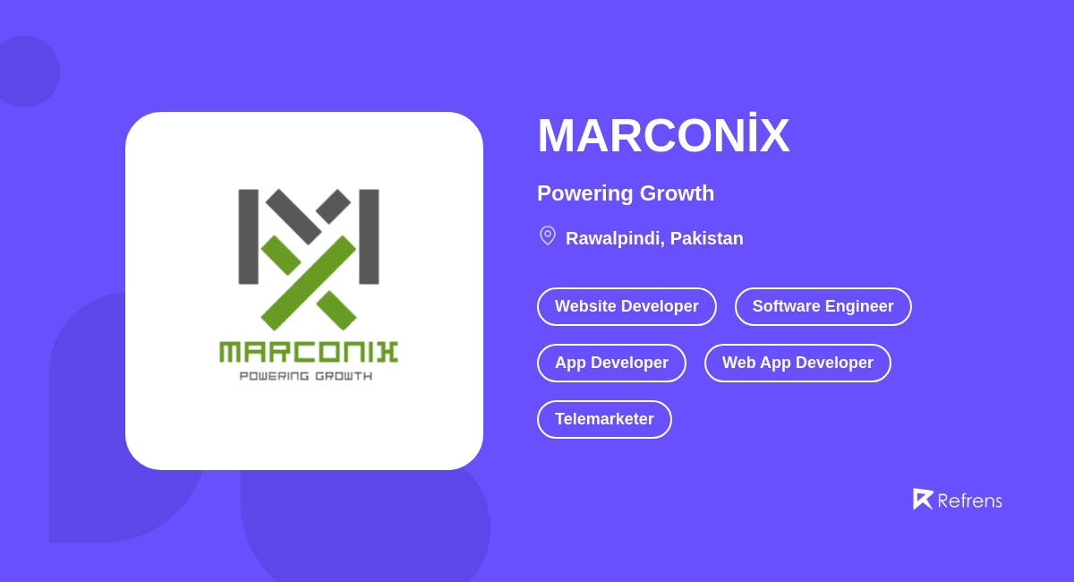 MARCONİX, Rawalpindi -Refrens