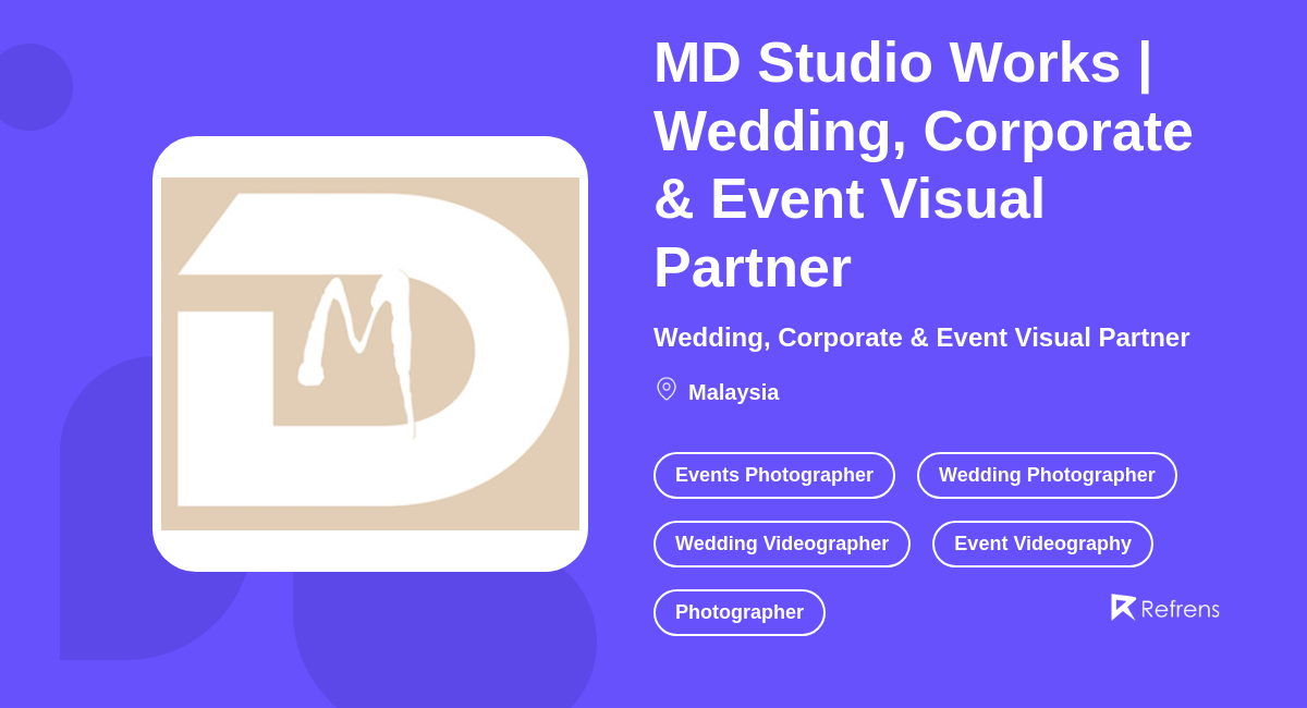 MD Studio Works | Wedding, Corporate & Event Visual Partner -Refrens