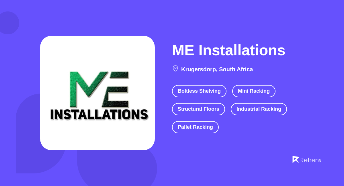 ME Installations | Boltless Shelving, Krugersdorp -Refrens