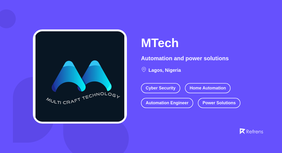 MTech, Lagos -Refrens