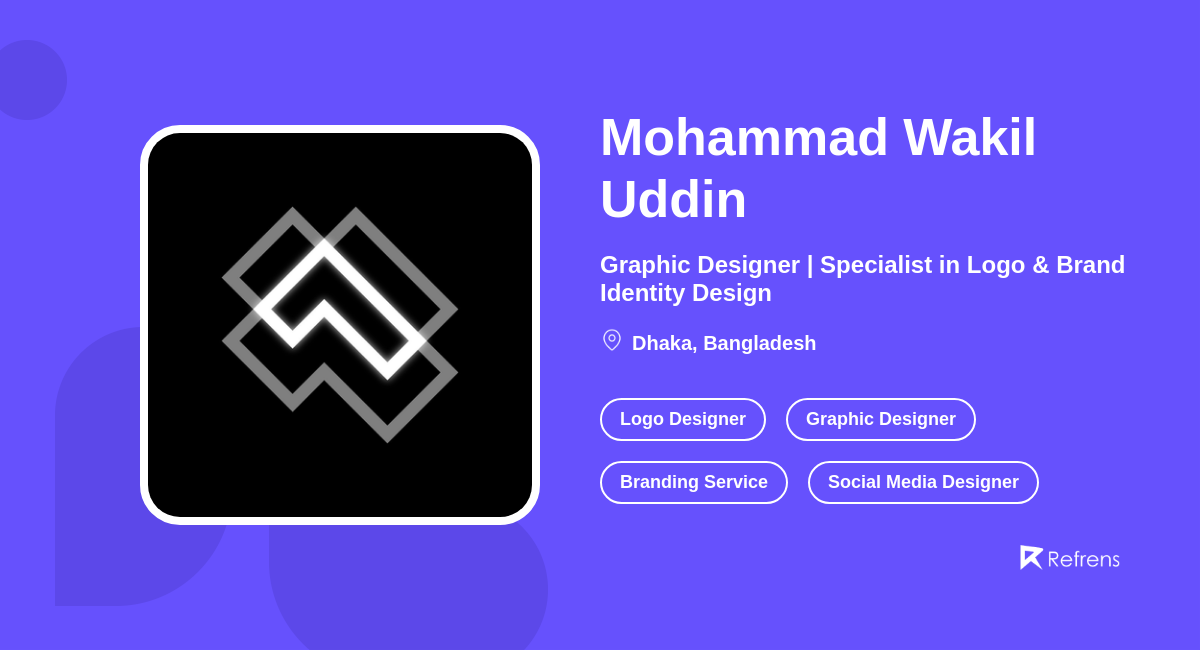 Mohammad Wakil Uddin | Logo Designer, Dhaka -Refrens
