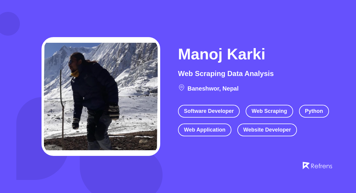 Manoj Karki | Website Developer, Baneshwor -Refrens